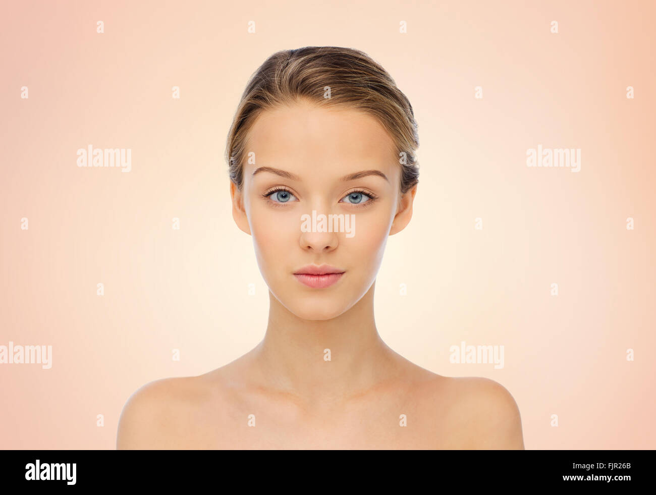 young woman face and shoulders Stock Photo - Alamy