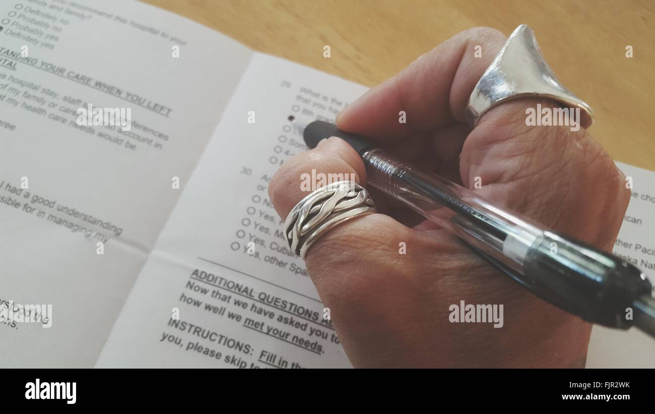 Pen Marking Check Box Stock Photo - Alamy