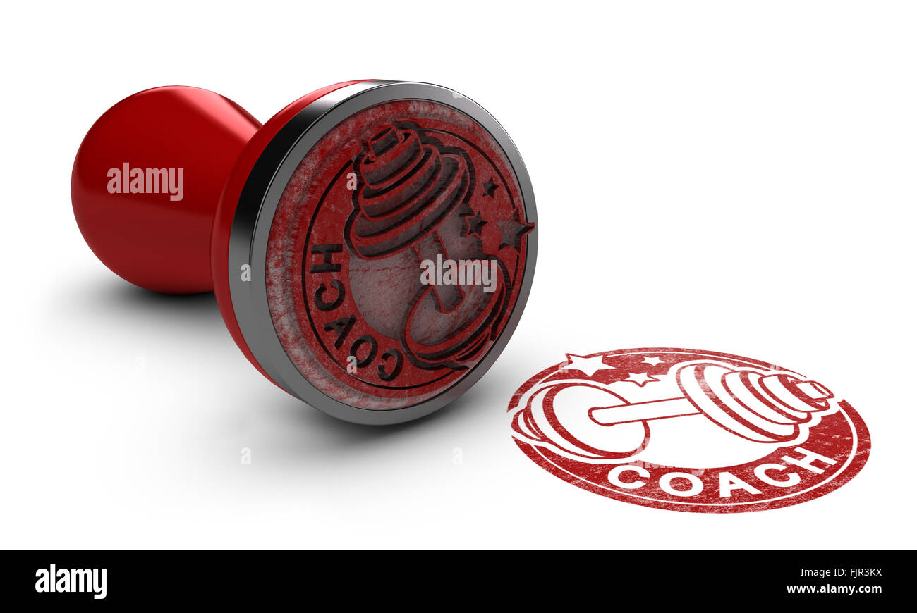 Coaching concept, Rubber stamp over white background with the text ...