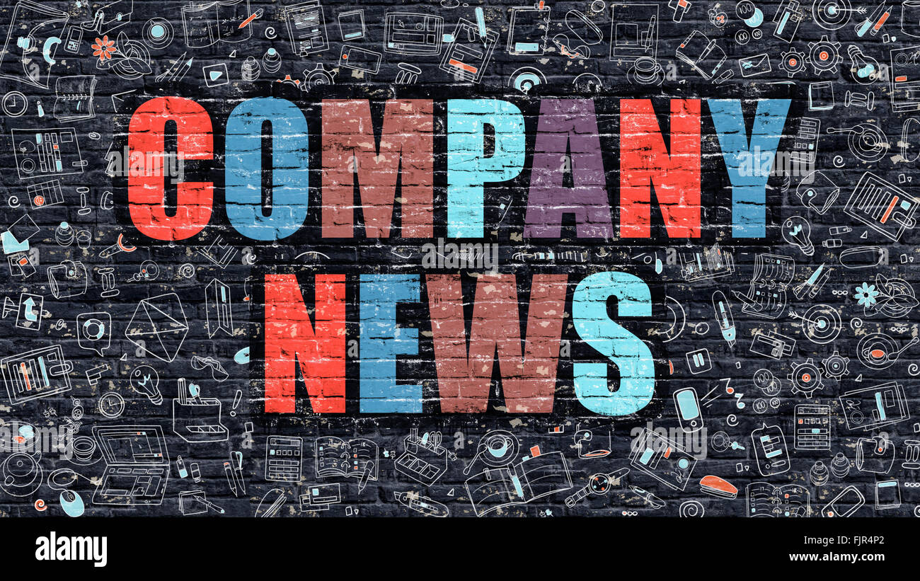 Company News on Dark Brick Wall Stock Photo - Alamy