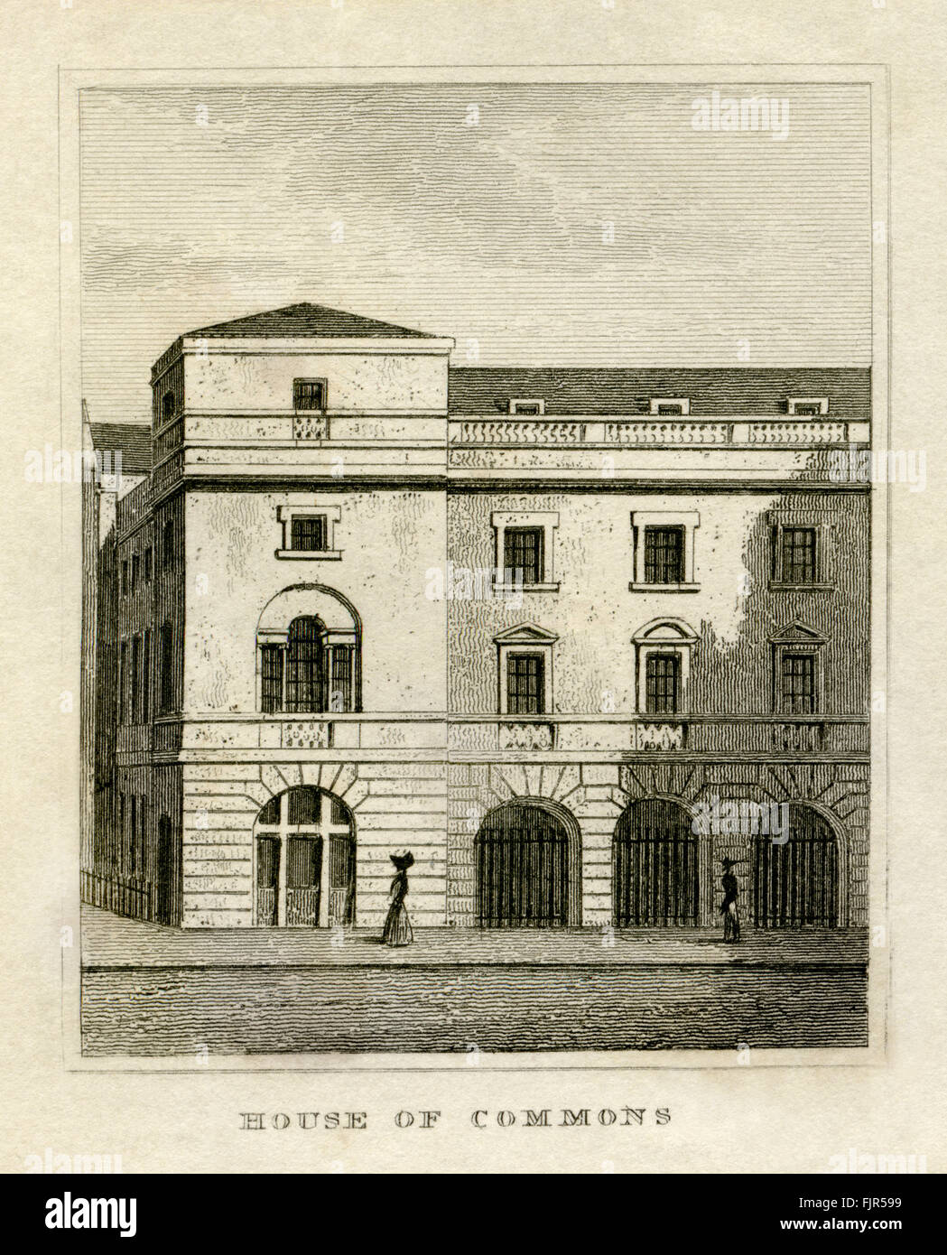 House of Commons, Palace of Westminster, London 1835. Lower house of UK ...