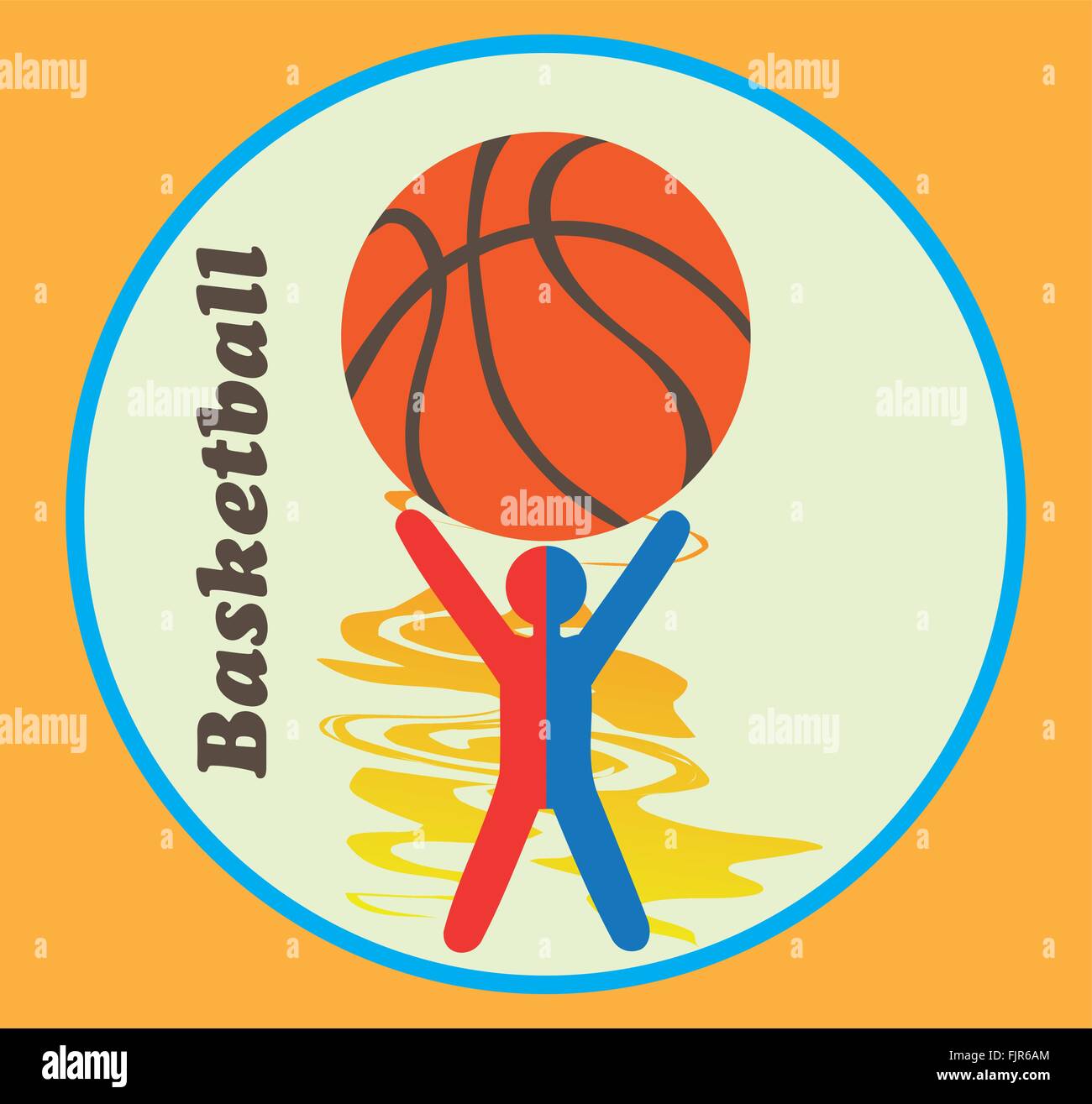 Blue red basketball emblem Stock Vector Image & Art - Alamy