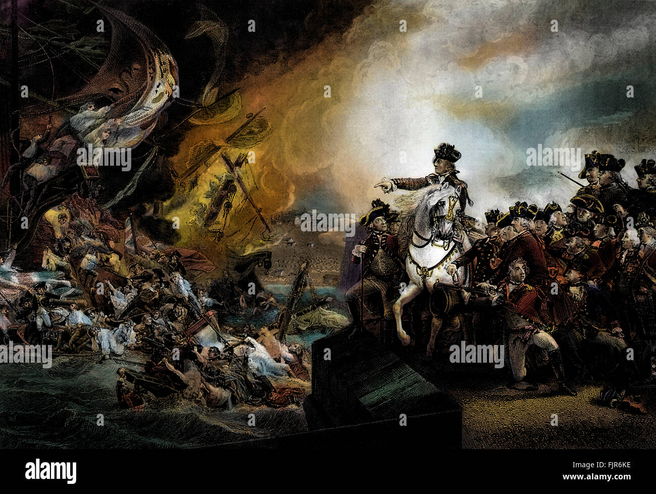 Great Siege of Gibraltar (24 June 1779 – 7 February 1783). Engraving ...