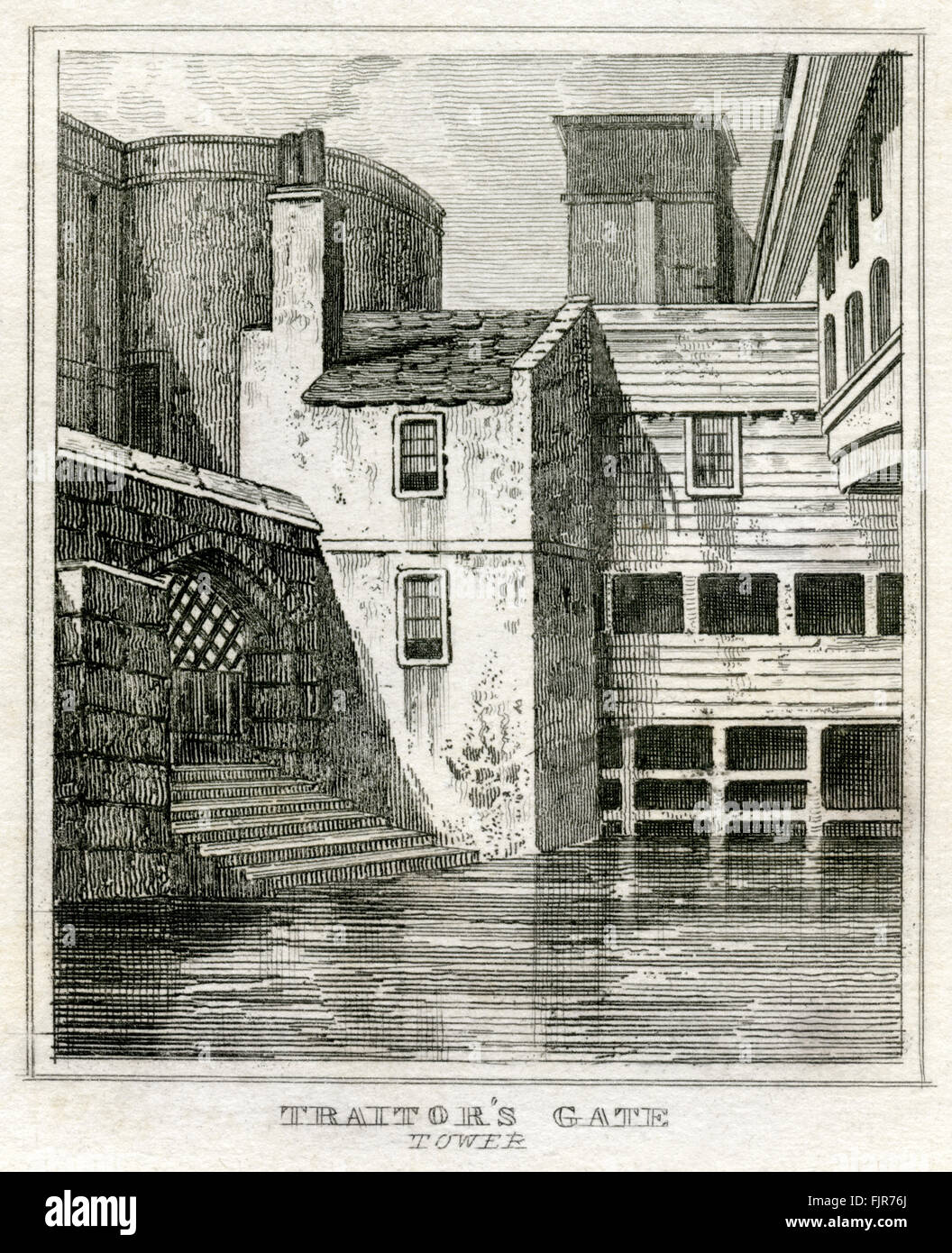 Traitors' Gate, Tower of London. From 1835 print Stock Photo - Alamy