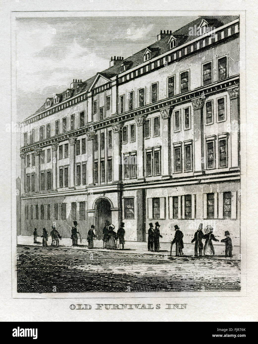 Old Furnival's Inn. From 1835 print Stock Photo - Alamy