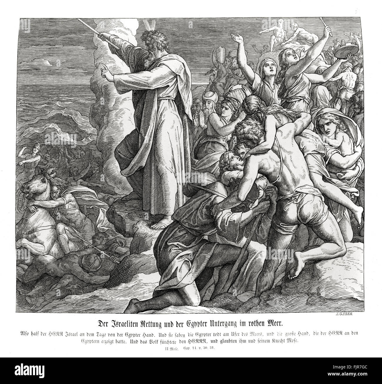 The parting of the Red Sea, Exodus chapter XIV verses 30 - 31 'Thus the ...