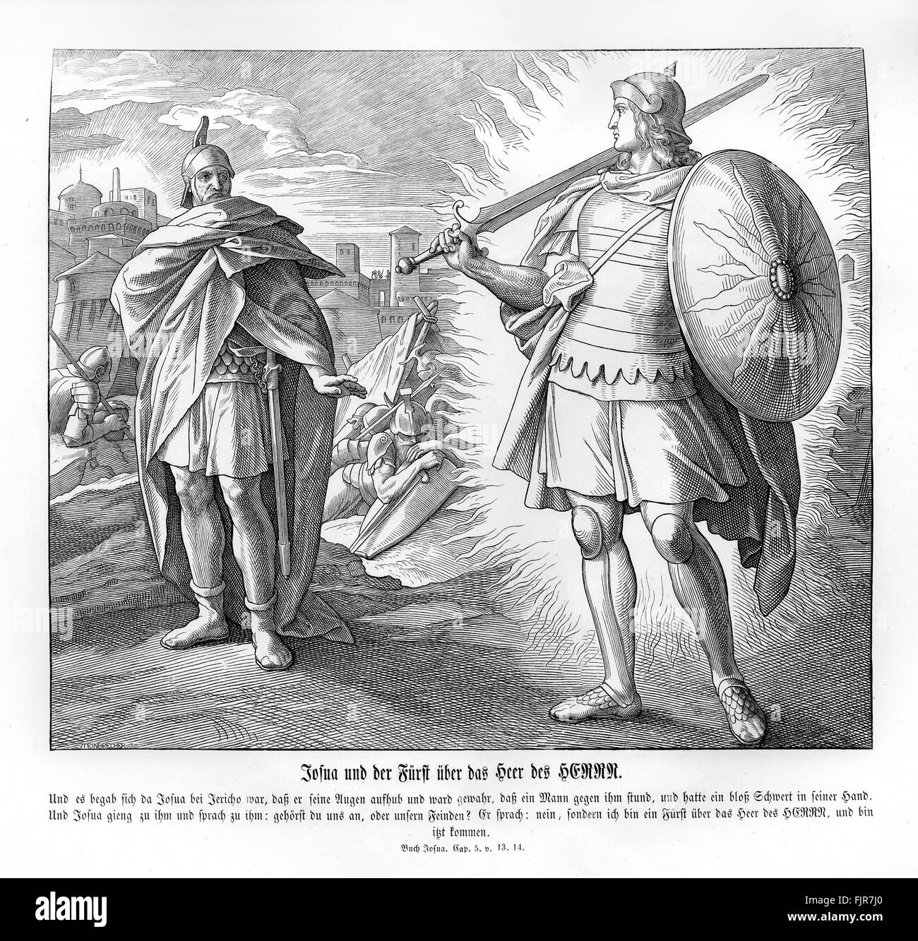 Joshua and the captain of the host of the Lord outside Jericho, Joshua ...
