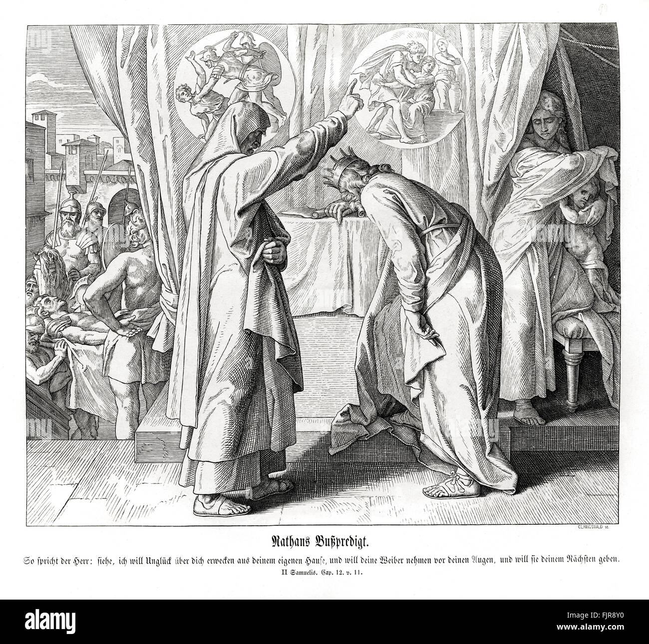 Nathan condemns David and preaches repentance, 2 Samuel chapter XII ...