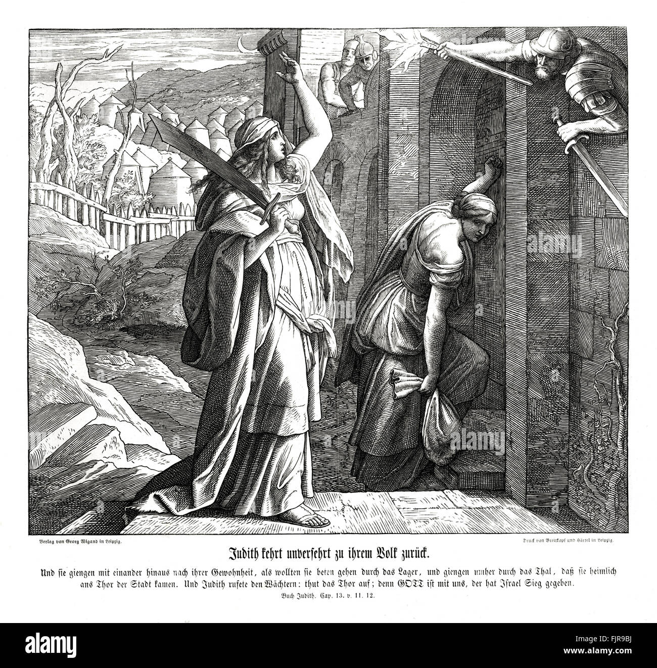 Judith returns to her people, Judith chapter XIII verses 11 - 12 'From ...