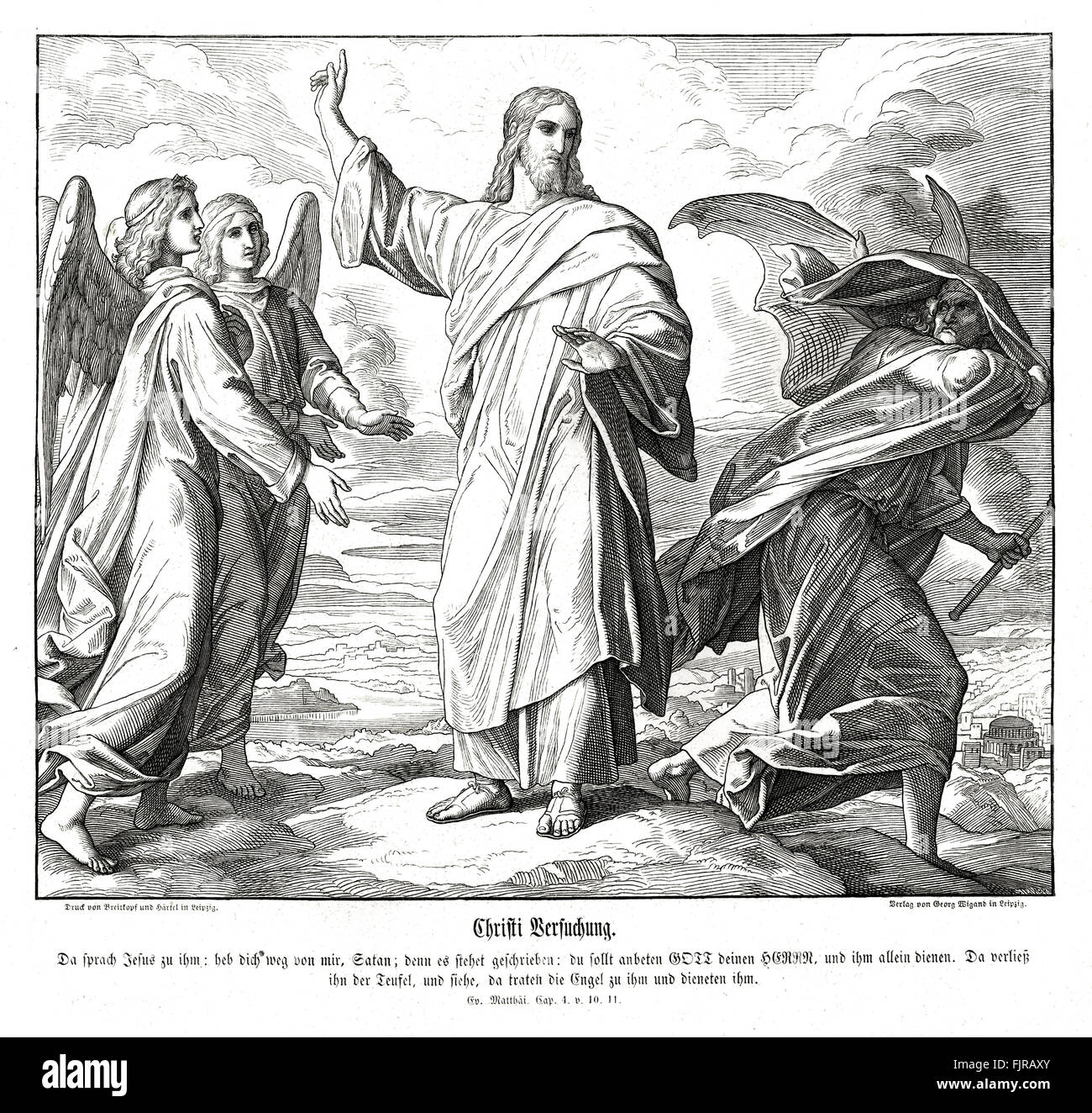 Temptation of Christ in the wilderness, Gospel of Matthew chapter IV ...