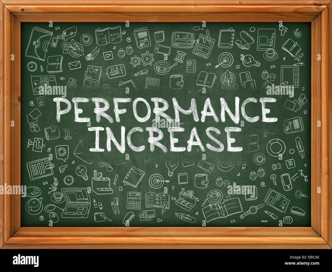 Hand Drawn Performance Increase on Green Chalkboard Stock Photo - Alamy