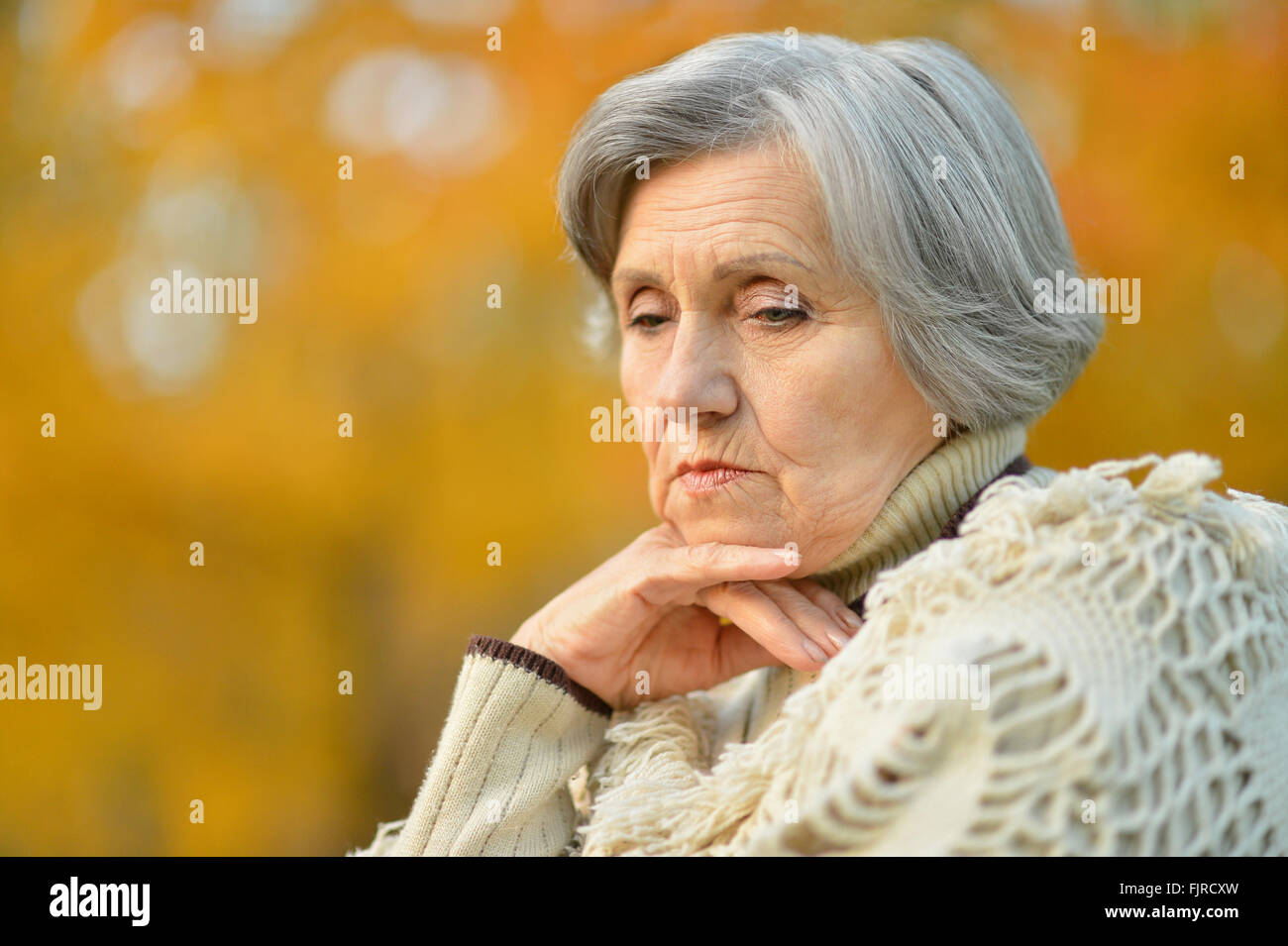 thinking senior woman Stock Photo - Alamy
