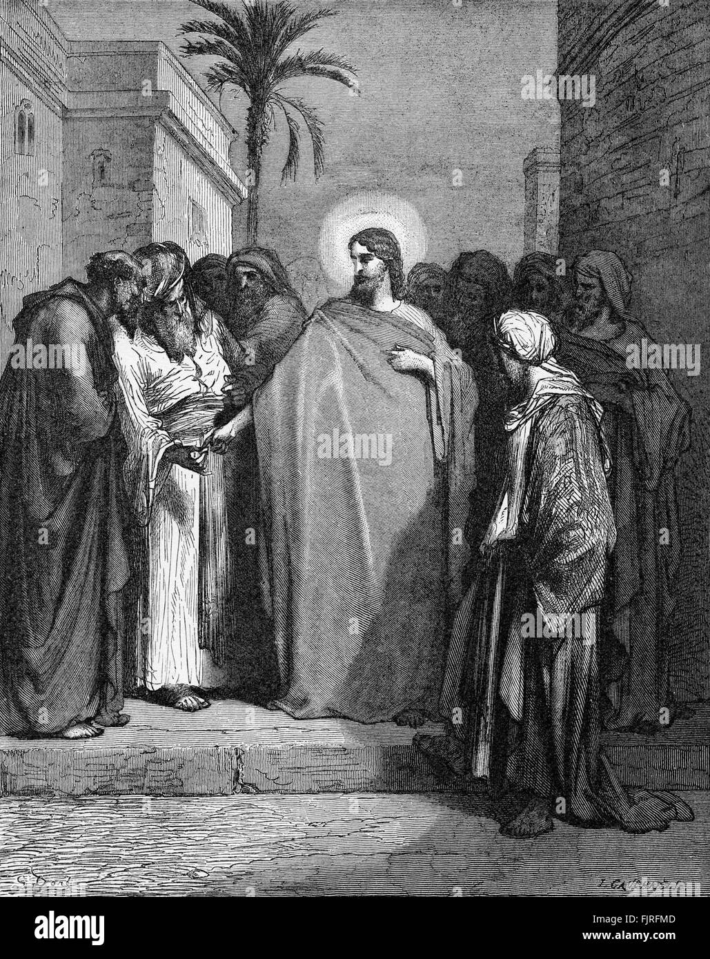 Jesus and the tribute money (Mark chapter XII), illustration by Gustave ...