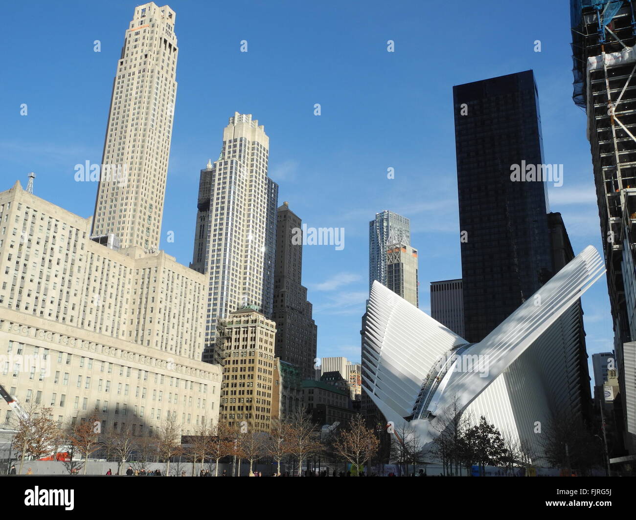 New York, USA. 01st Mar, 2016. Exterior view of the Oculus railway ...