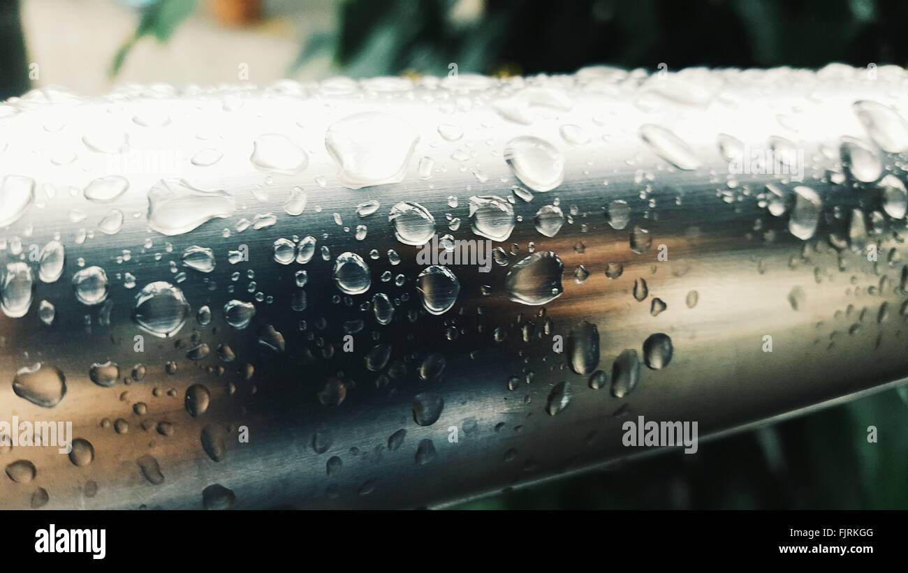 Water Droplets On Pole Stock Photo - Alamy