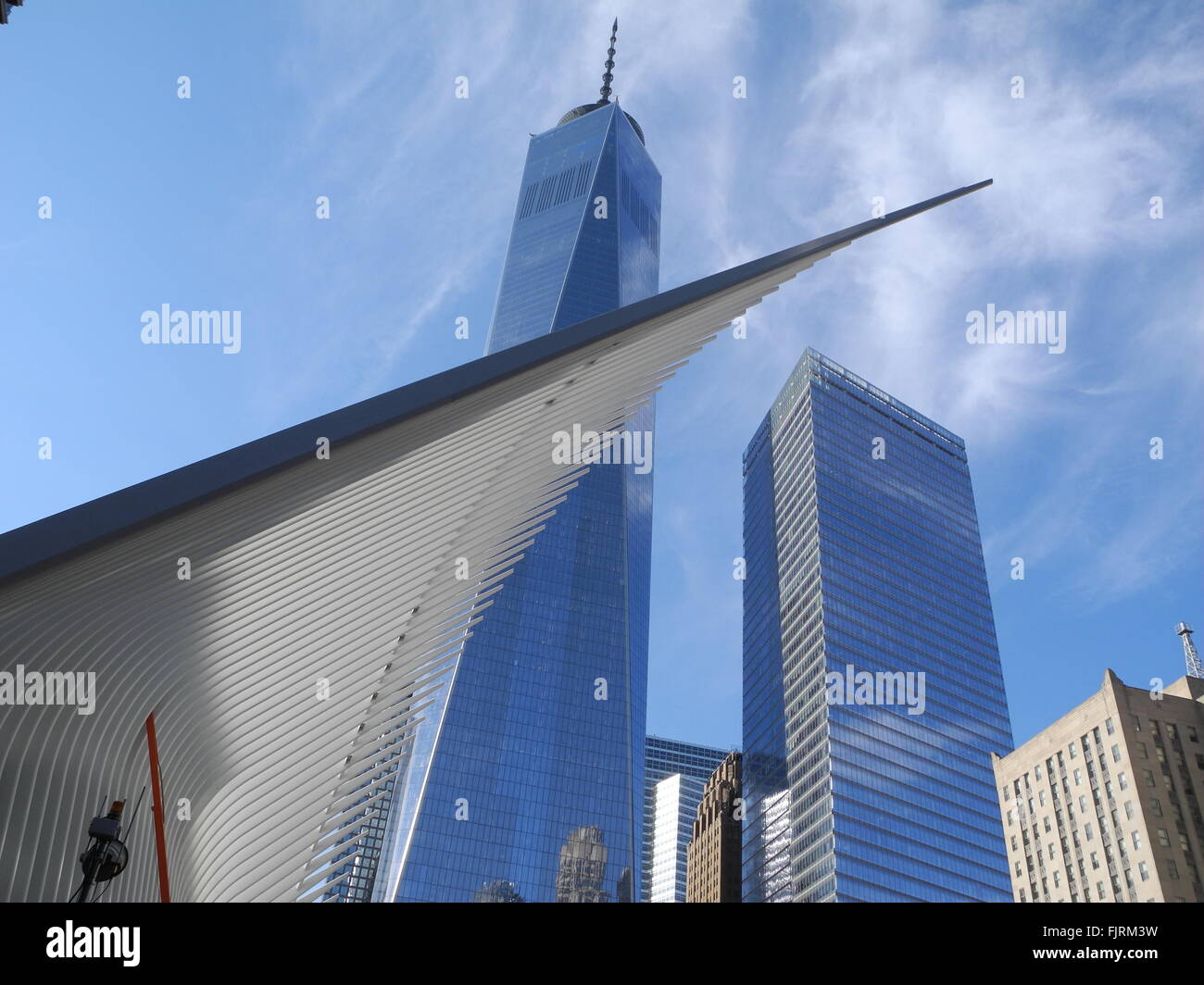 New York, USA. 01st Mar, 2016. Exterior view of the Oculus railway ...