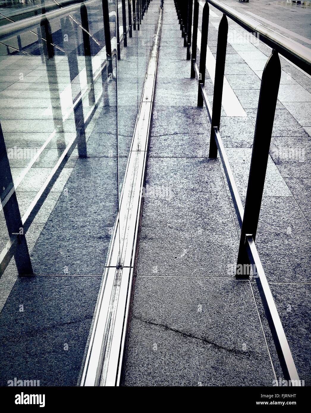 Metallic Railing On Street Stock Photo - Alamy