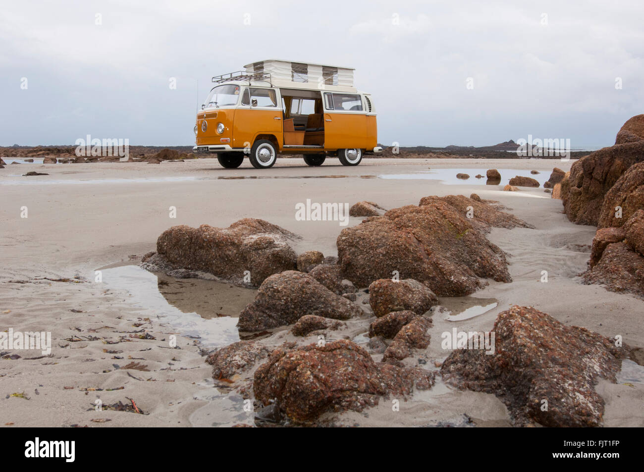 VW Bay Window camper van Stock Photo - Alamy