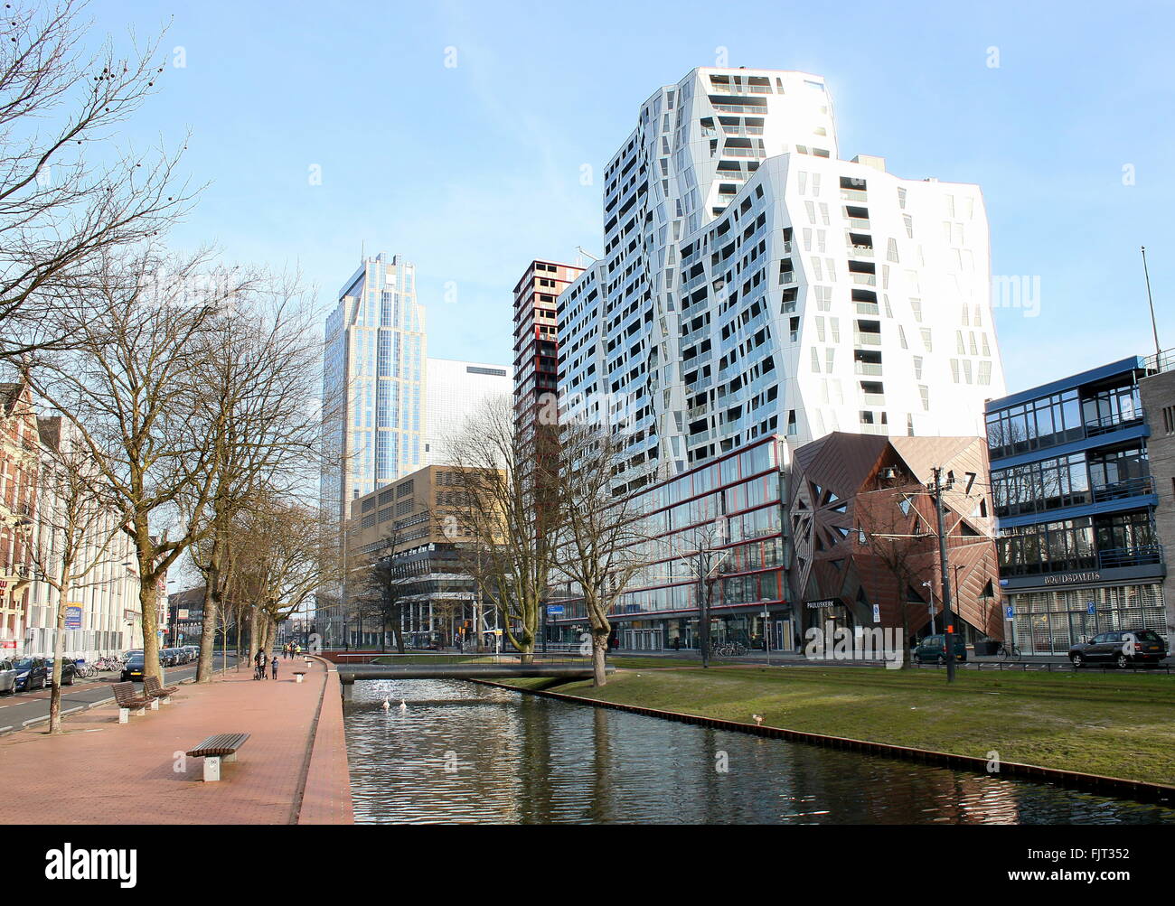 Westersingel canal and Mauritsweg, Rotterdam, The Netherlands. New ...