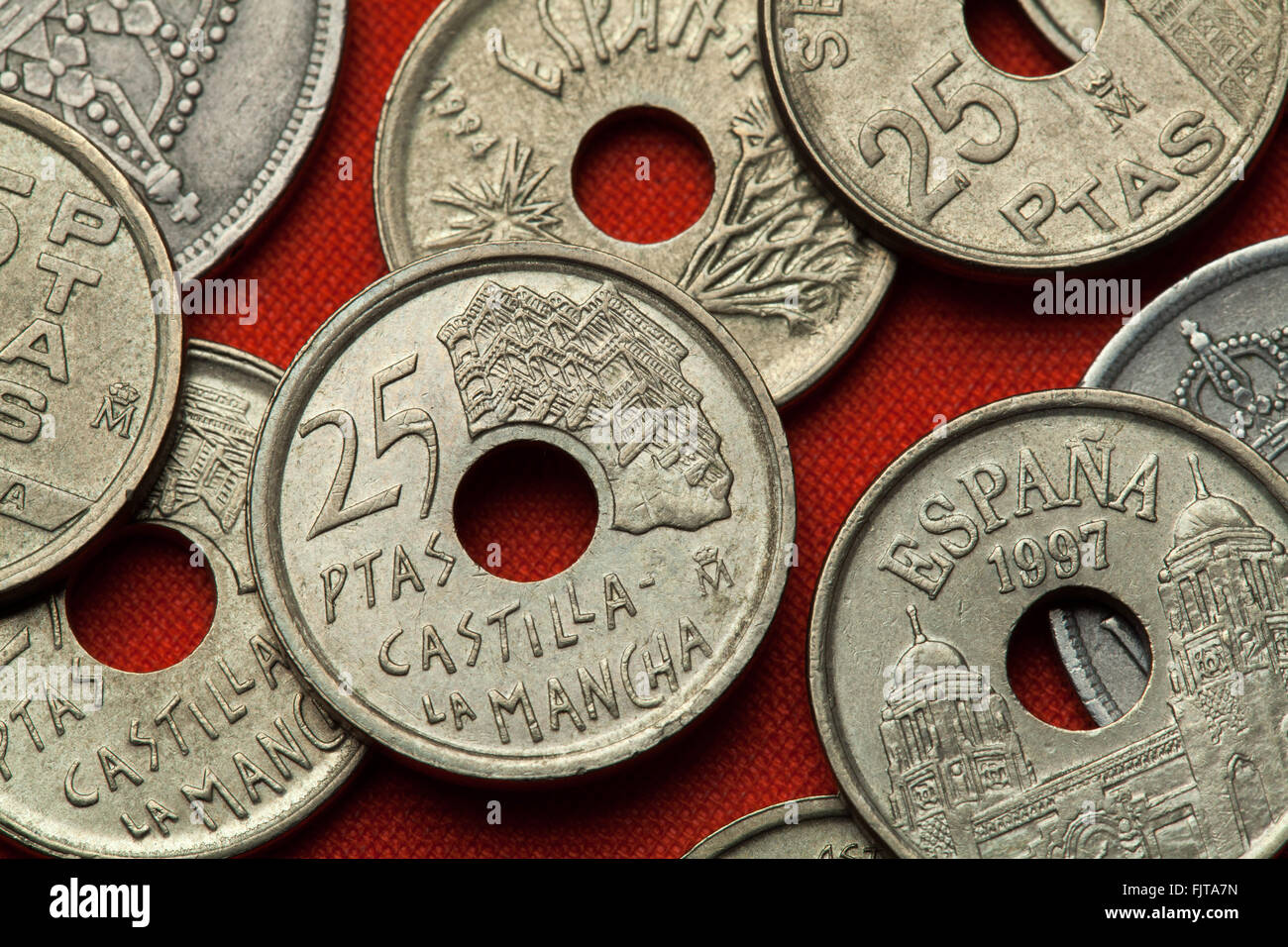 Coins of Spain. Casas Colgadas in Cuenca, Castilla-La Mancha, Spain ...