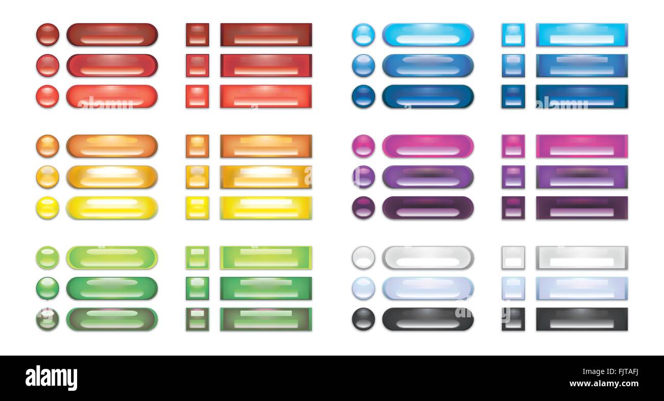 A collection of rainbow blank web buttons (extended Stock Vector Image ...