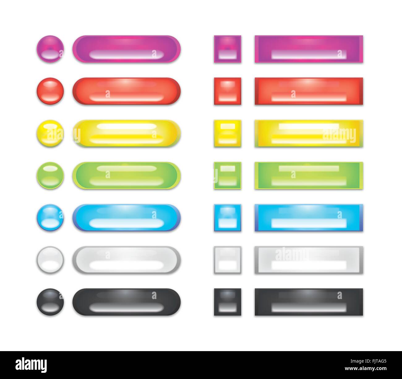 Collection of rainbow blank web buttons (minibar Stock Vector Image & Art - Alamy