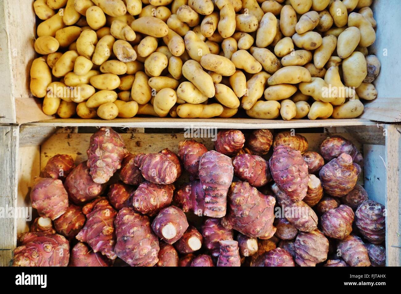 Colorful purple root vegetables at a farmers' market Stock Photo - Alamy