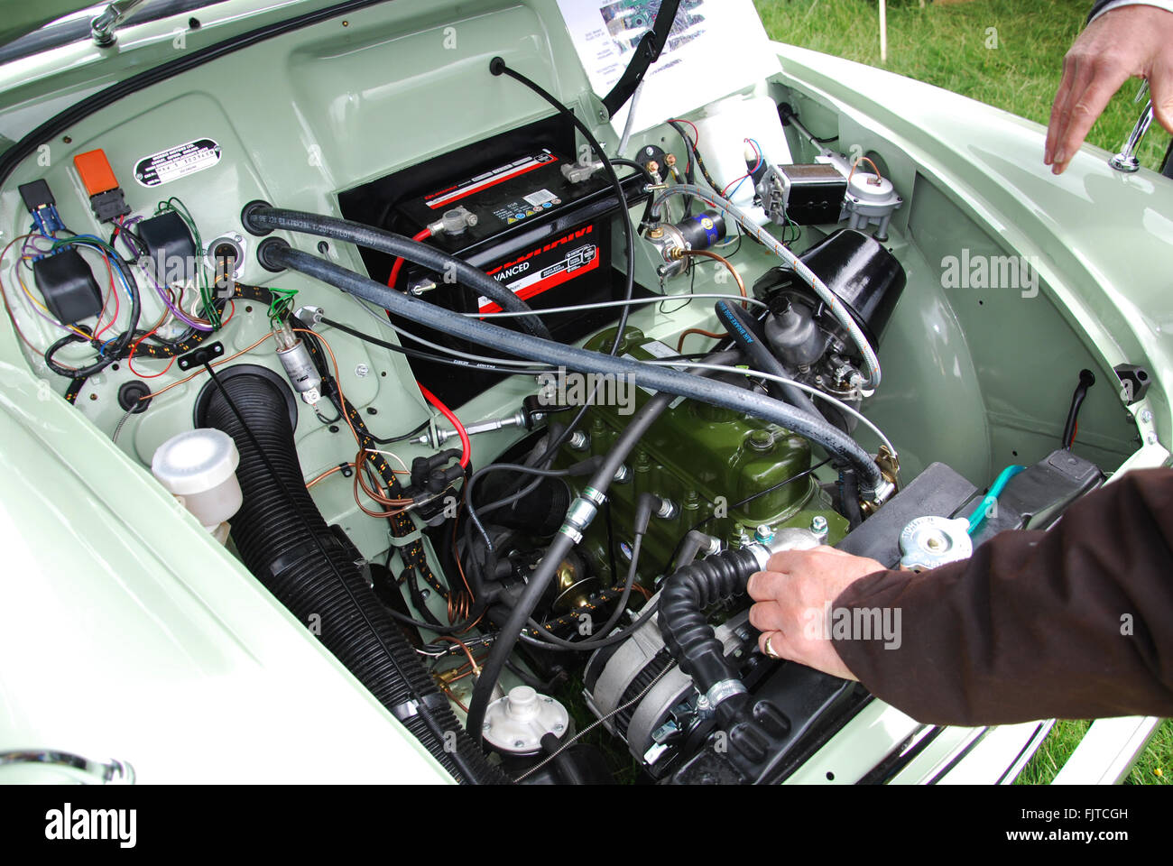 immaculate Morris Minor engine bay at 2013 Morris Centenary ...