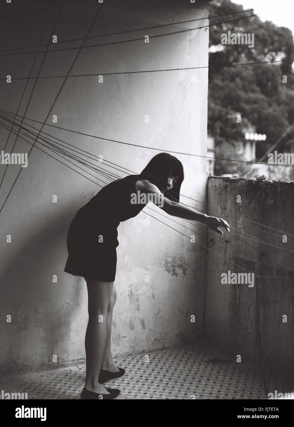 Wires woman hi-res stock photography and images - Alamy