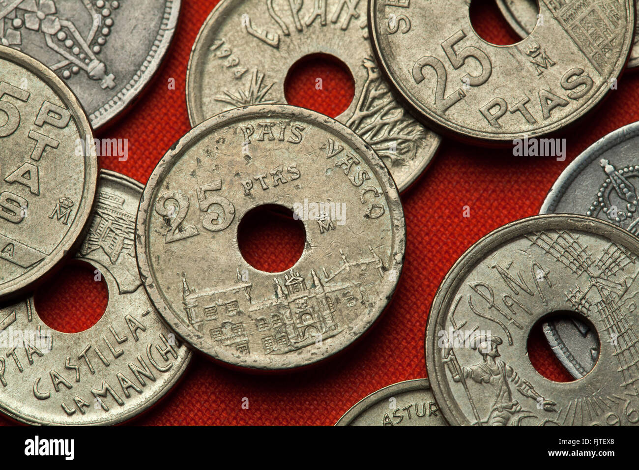 Coins of Spain. Onate University, Basque Country, Spain depicted in the ...