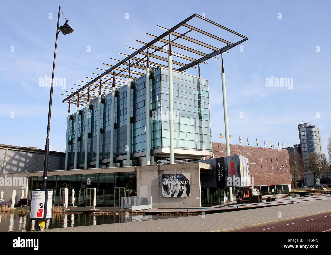 Entrance to Het Nieuwe Instituut Museum HNI in Rotterdam, Holland ...