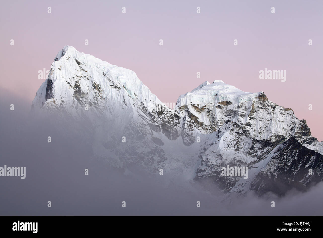 Cholatse and Tawoche peaks at twilight. Sagarmatha National Park ...