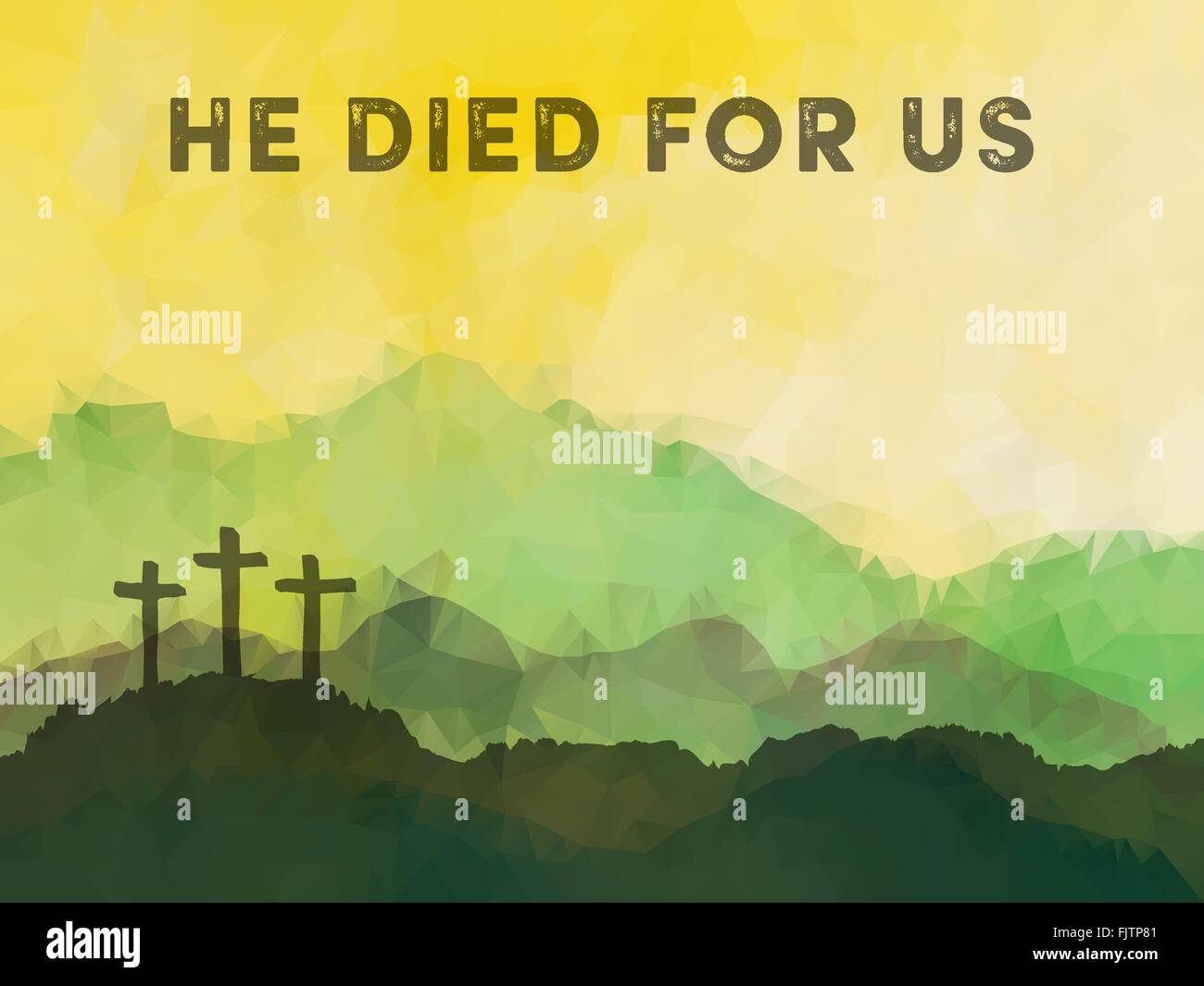 Easter scene with cross. Jesus Christ. Polygonal vector design Stock ...