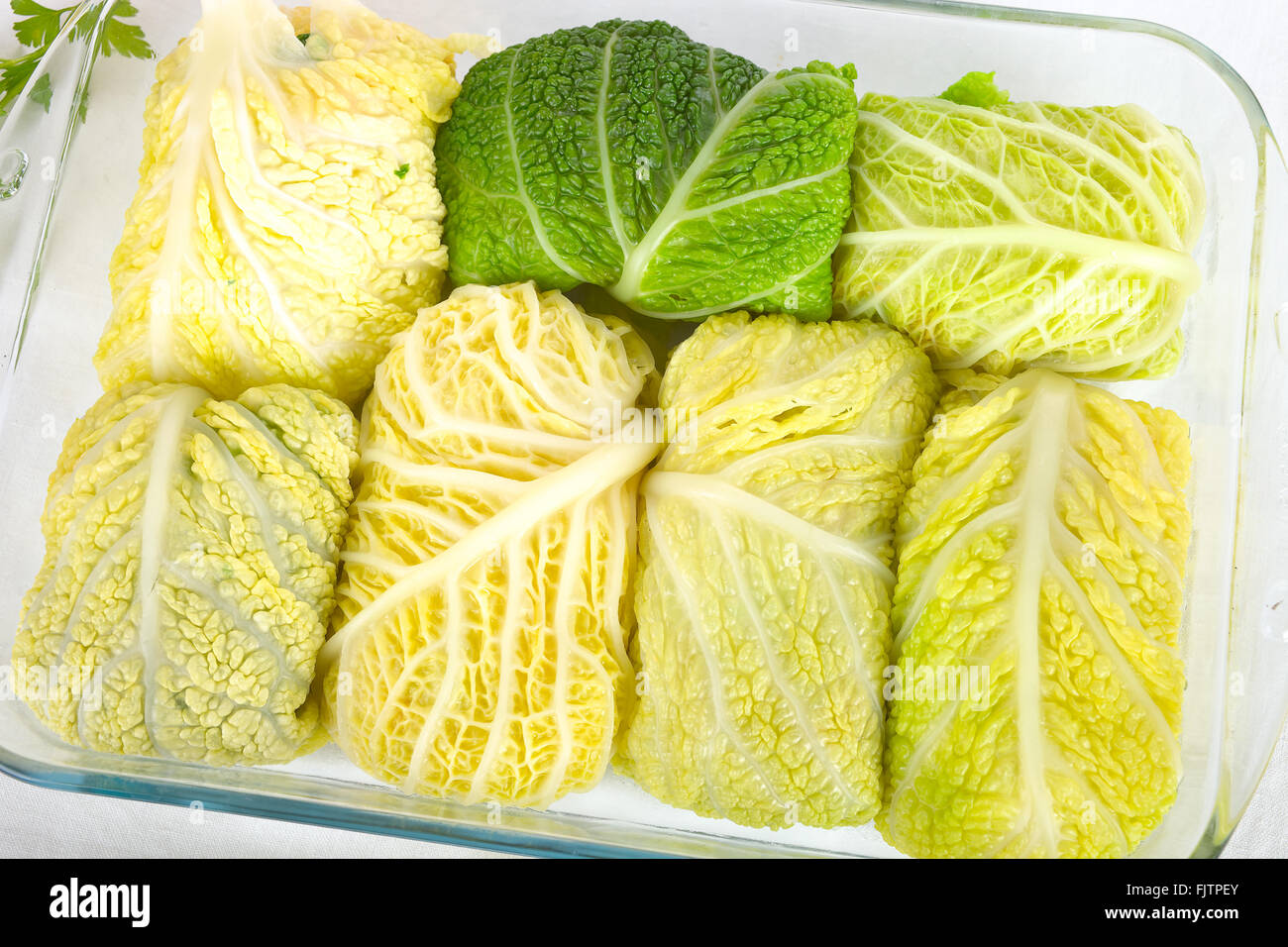 Cabbage leaves wrapped rolls Stock Photo - Alamy
