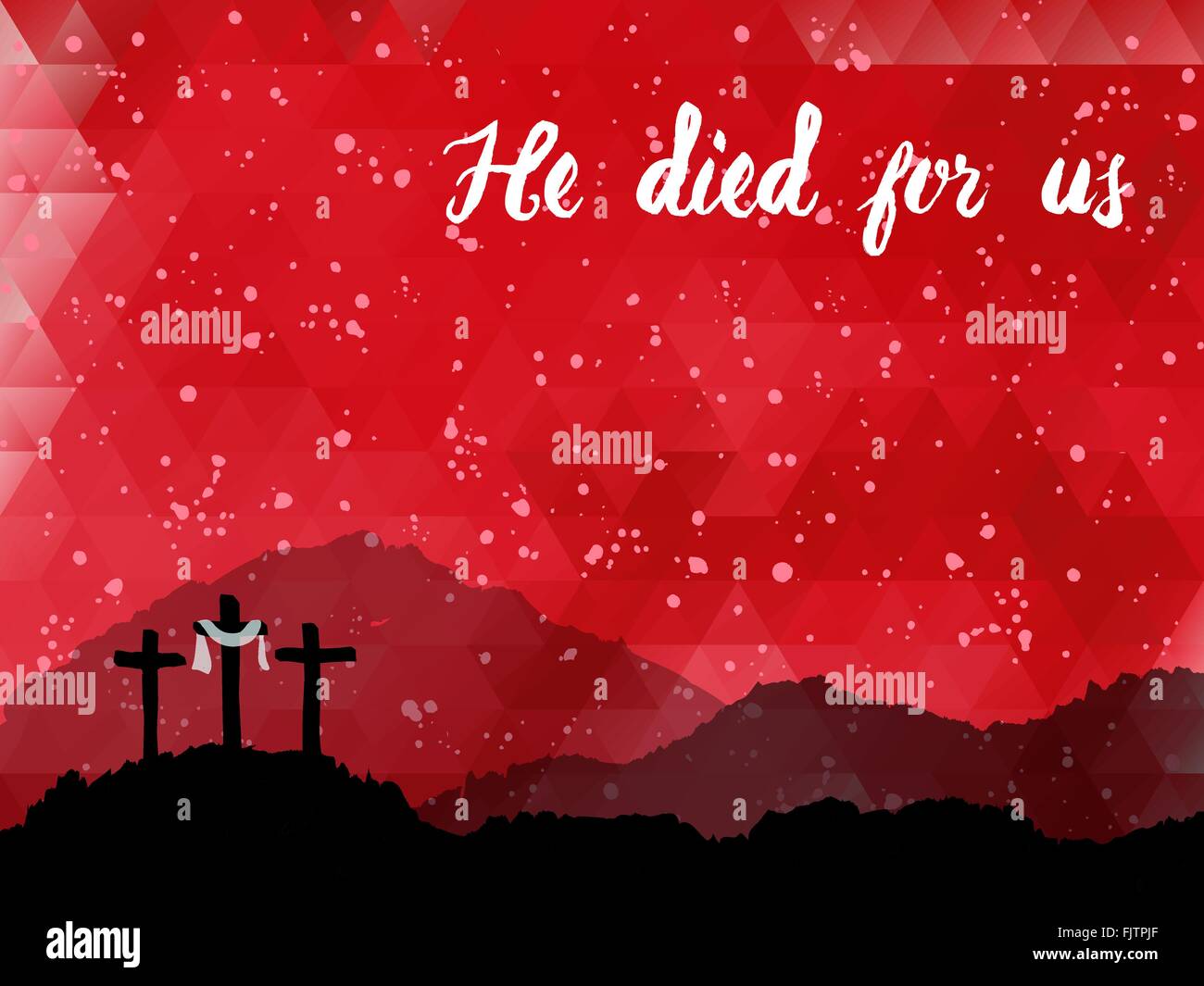 Easter scene with cross. Jesus Christ. Polygonal vector design Stock ...