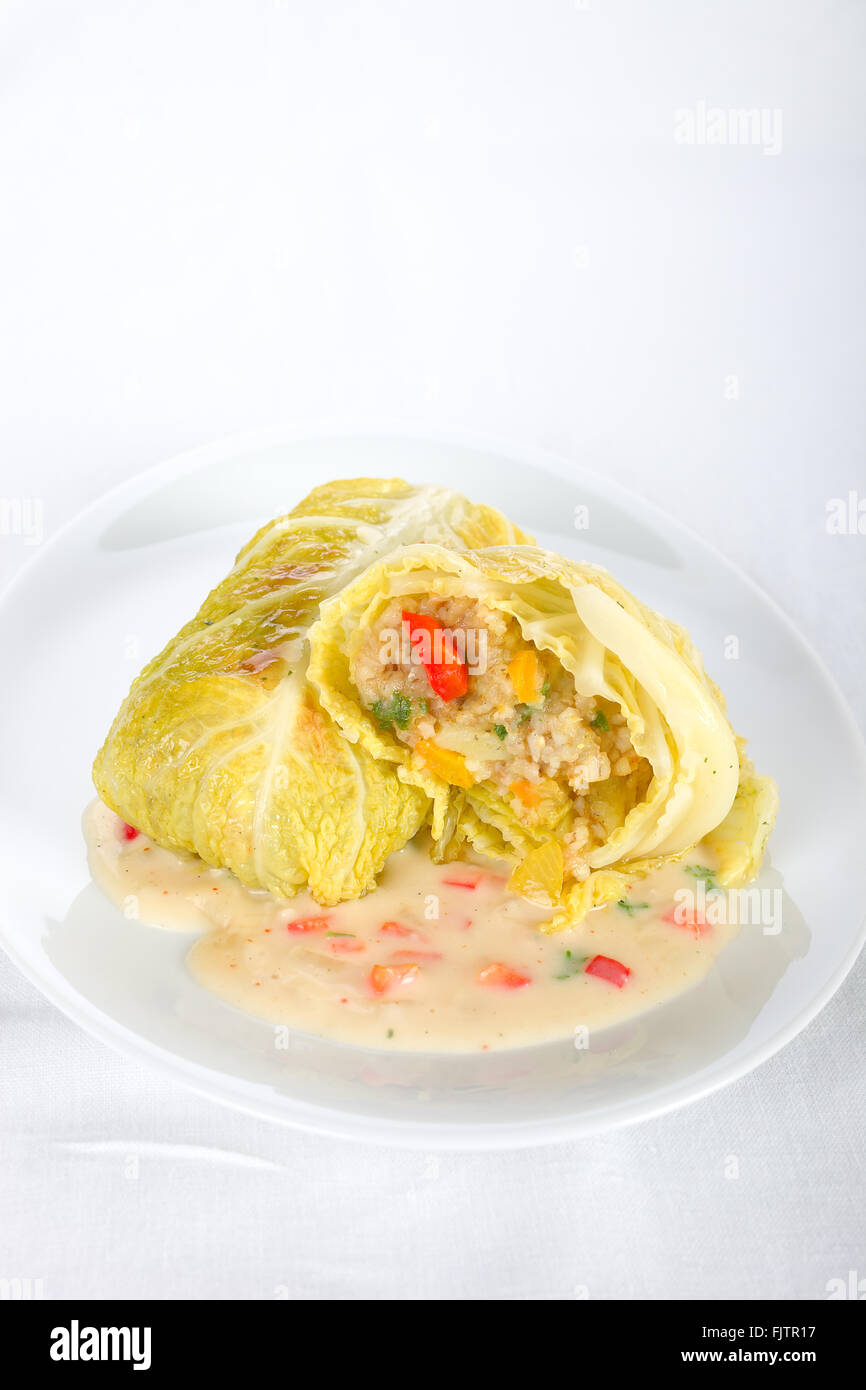Cabbage leaves wrapped rolls Stock Photo - Alamy