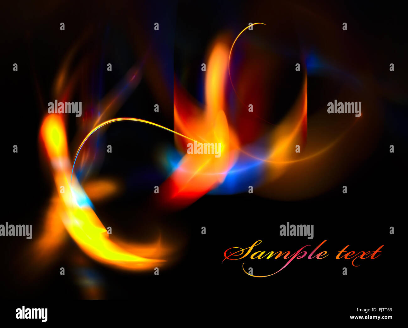 Colored illumination. Abstract bright color trail on black Stock Photo ...