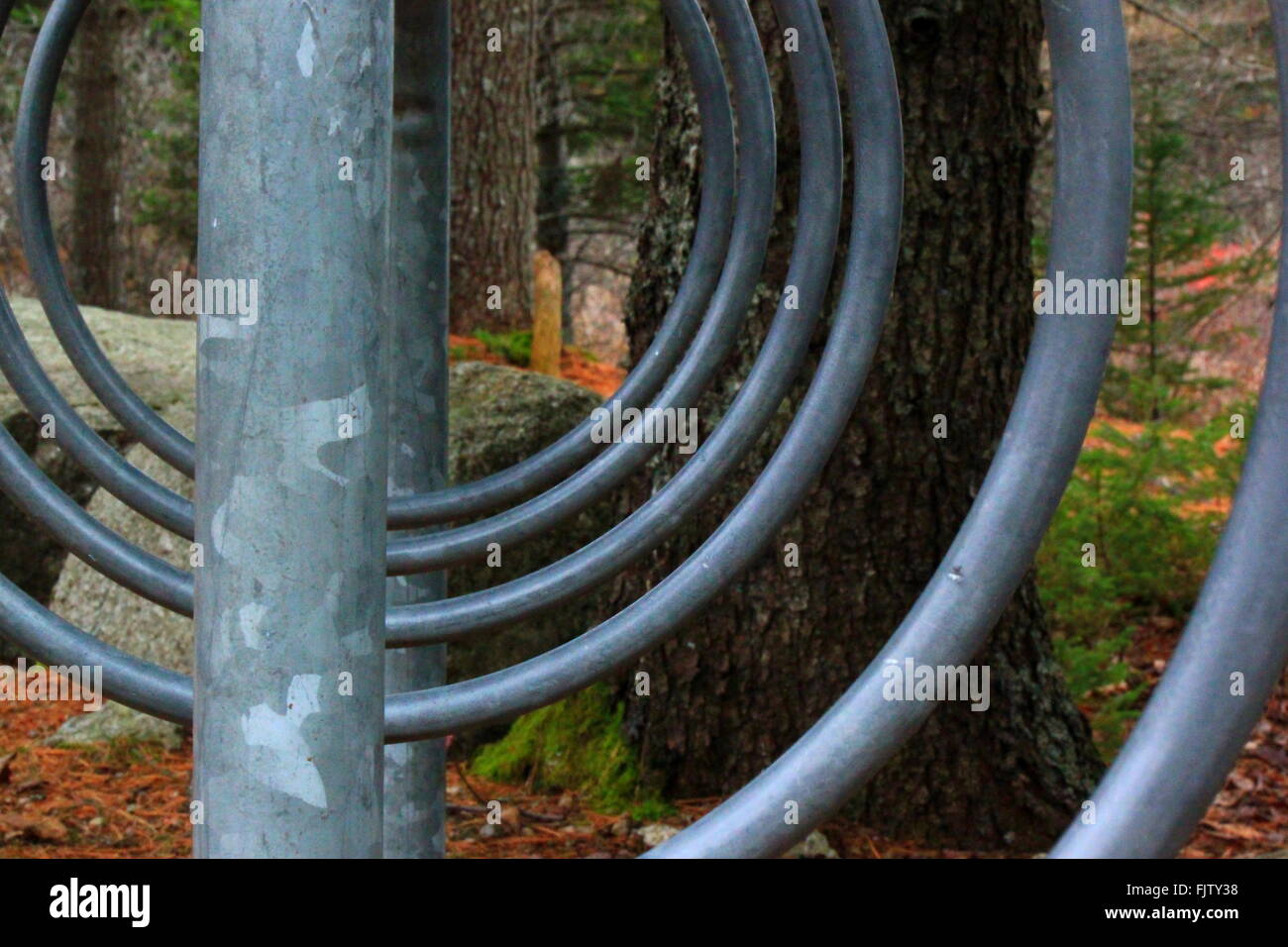 Metallic Structure In Park Stock Photo - Alamy