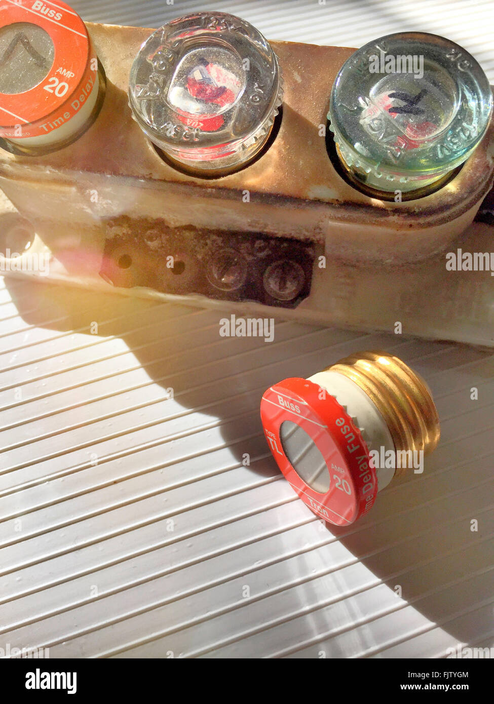 Still Life of Vintage Glass Fuses Stock Photo - Alamy