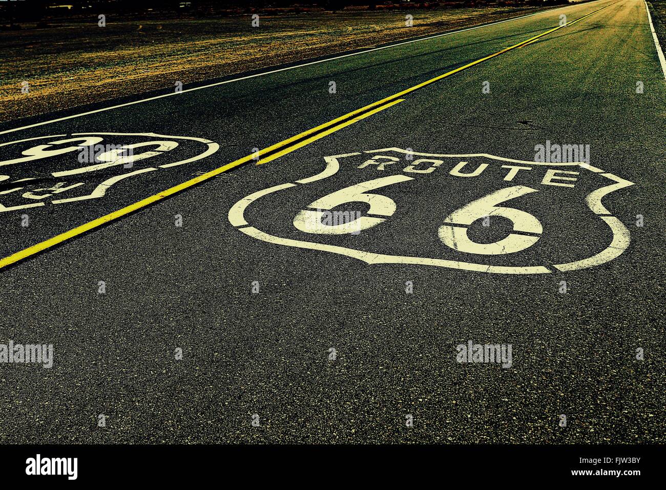 Route 66 marking highway asphalt hi-res stock photography and images ...