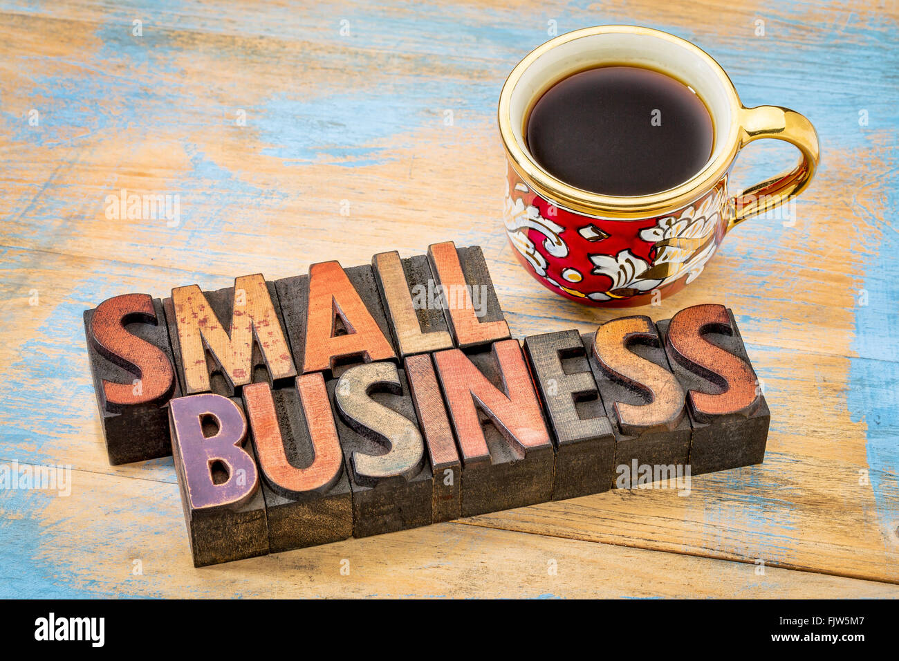 small business - text in vintage letterpress wood type printing blocks ...