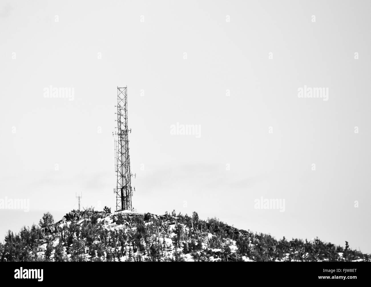 structure on top of snowy mountain Stock Photo - Alamy
