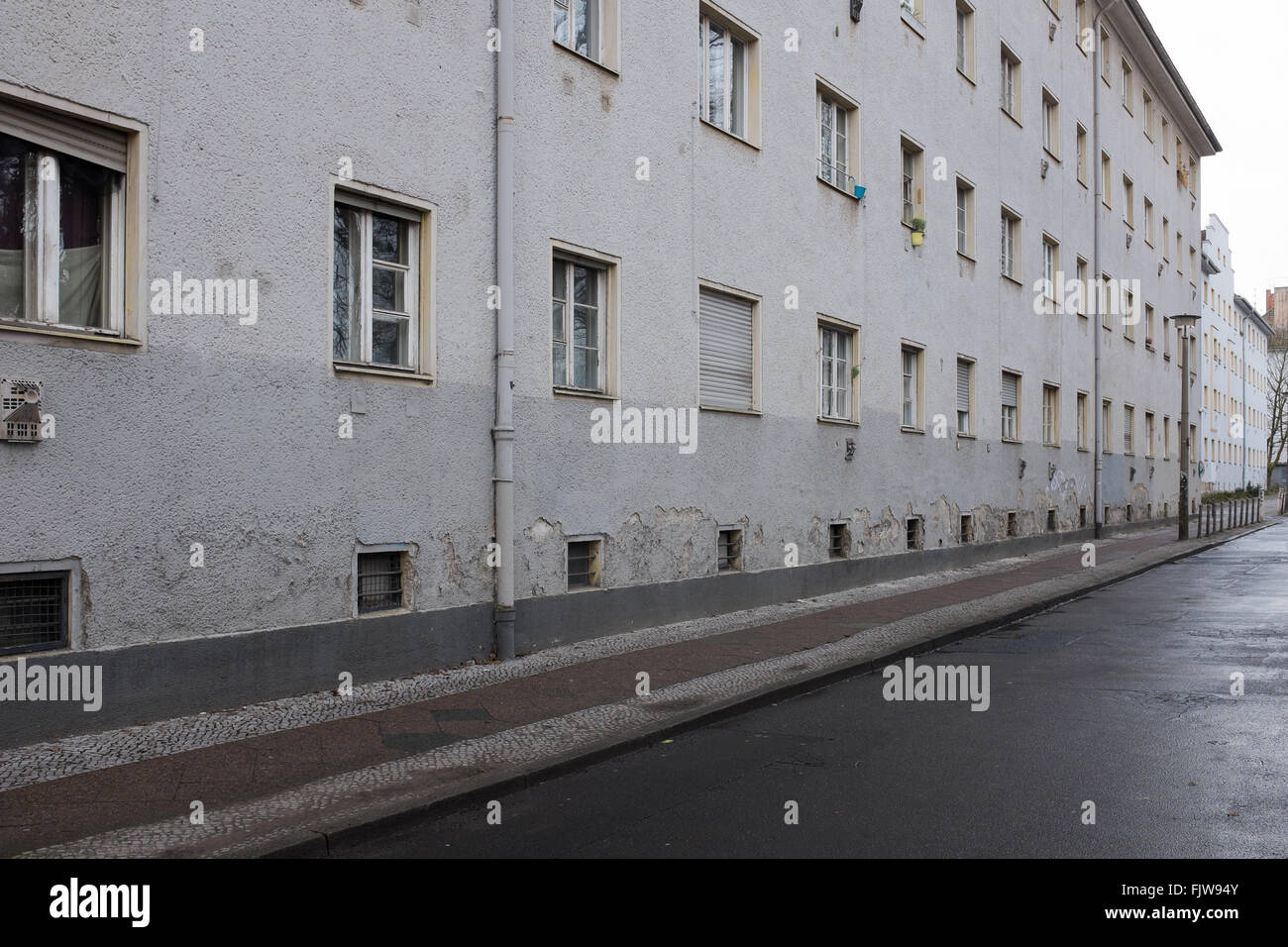 BERLIN, MARCH 02: An original DDR building and streetlight in Berlin ...