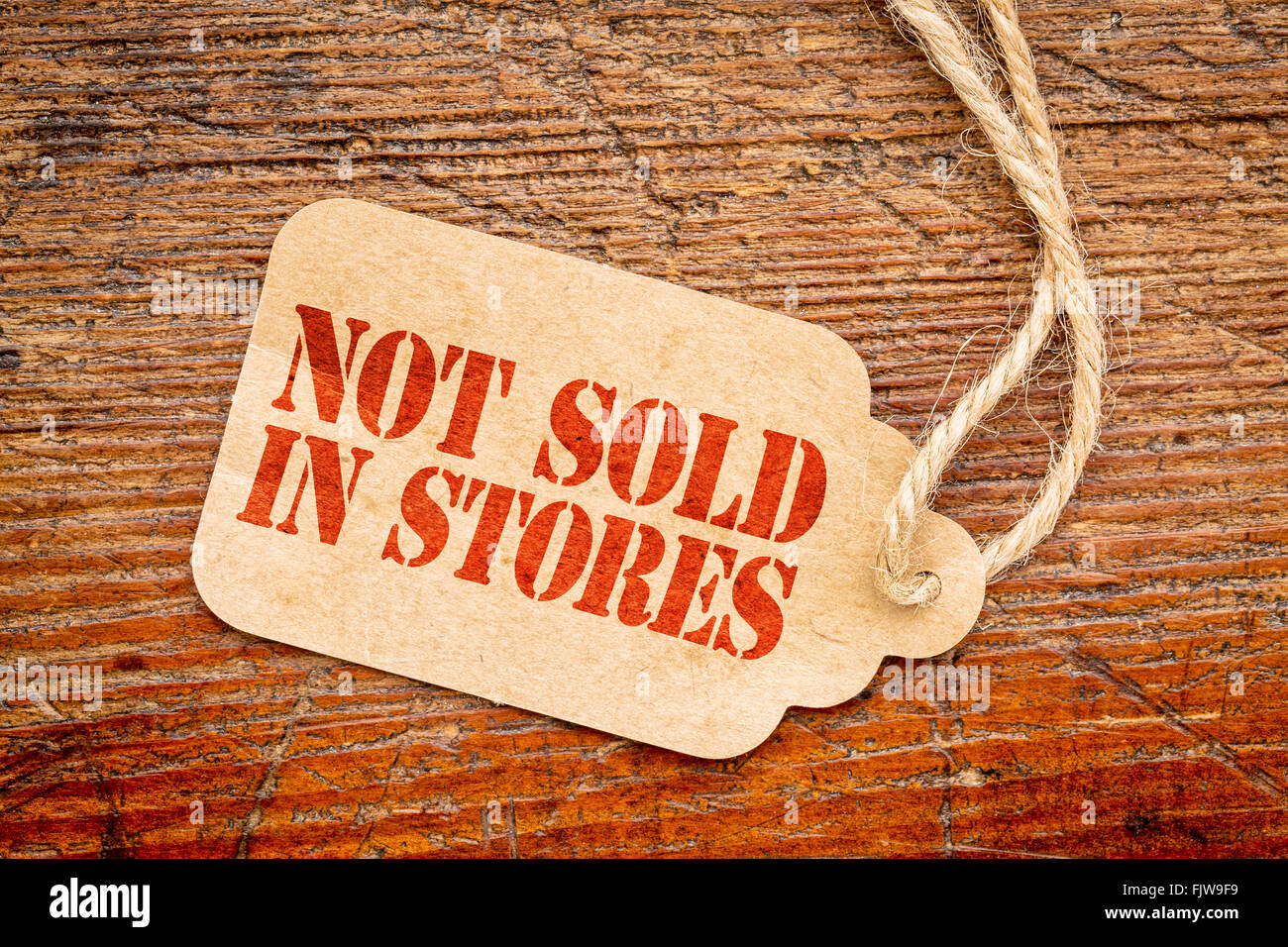 not sold in stores marketing slogan - red stencil text on a paper price ...