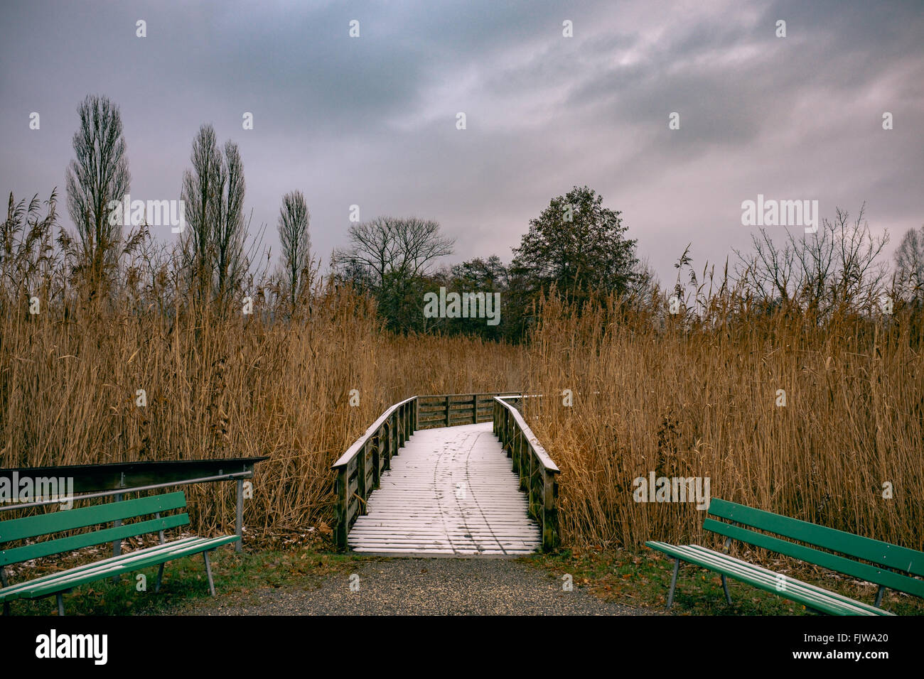 Narrow Walkway Along Countryside Landscape Stock Photo - Alamy