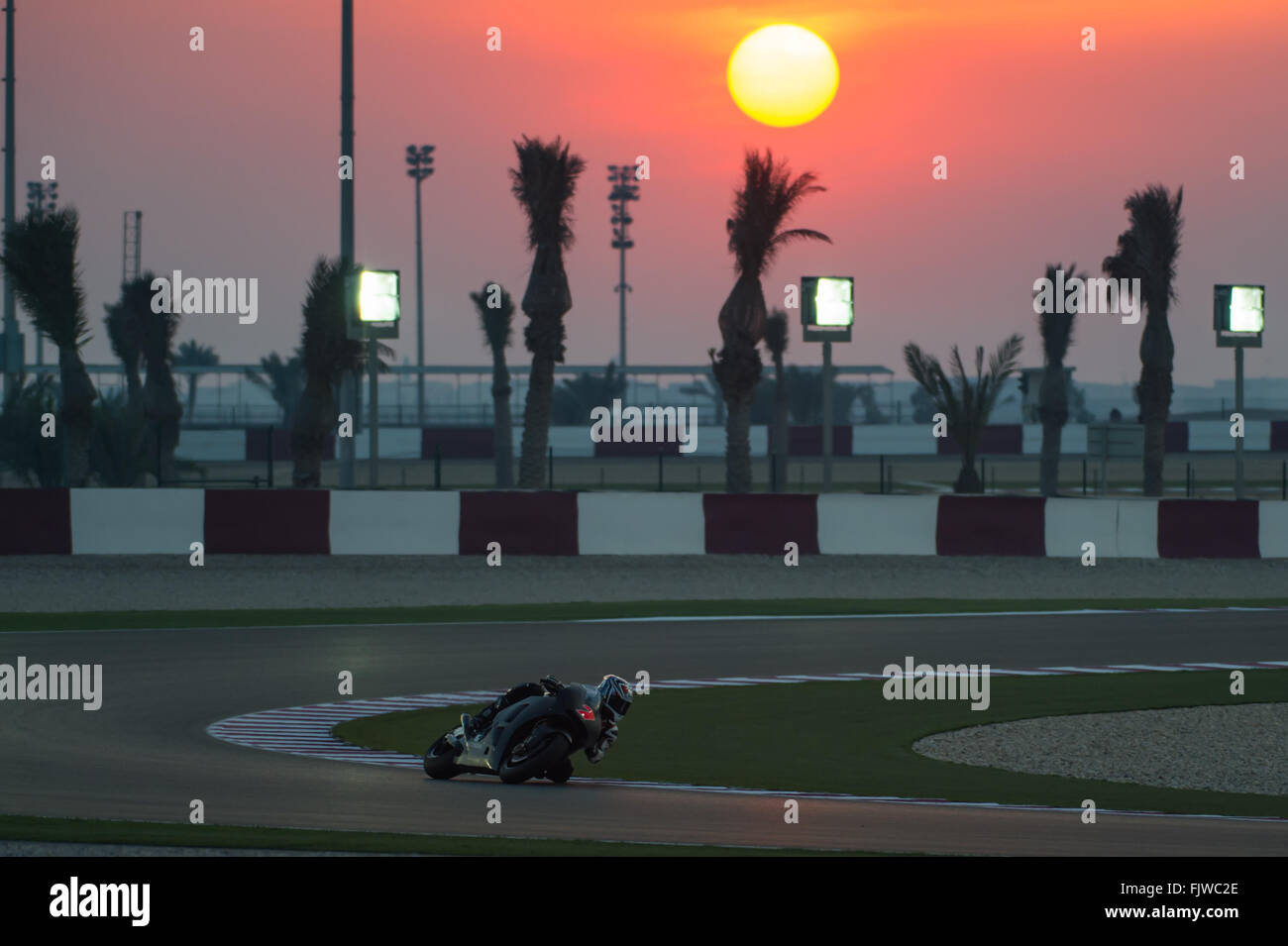 Doha, Qatar. 3rd March, 2016. The sun sets during the second day of the ...