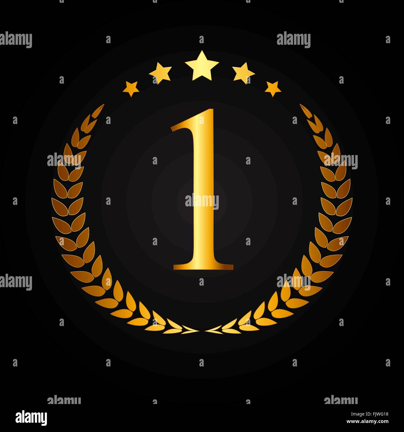 First Place Gold Laurel Design Label Vector Illustration Stock Vector ...