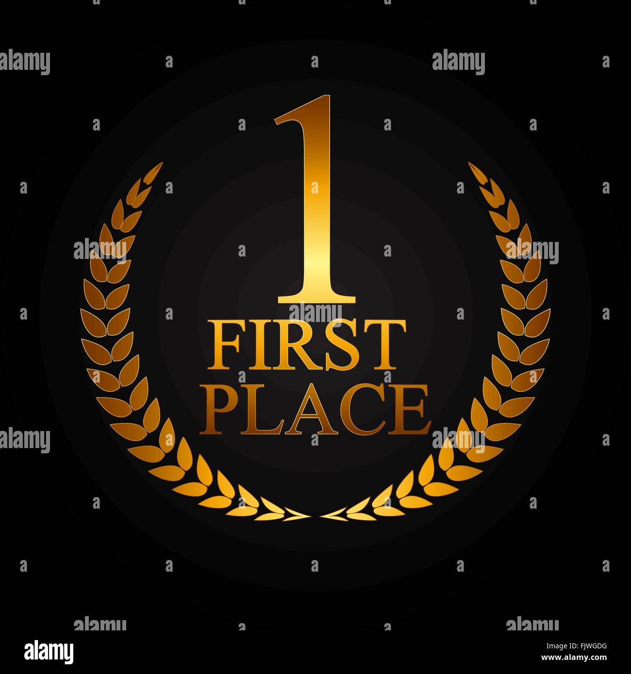 First Place Laurel Design Label Vector Illustration Stock Vector Image ...