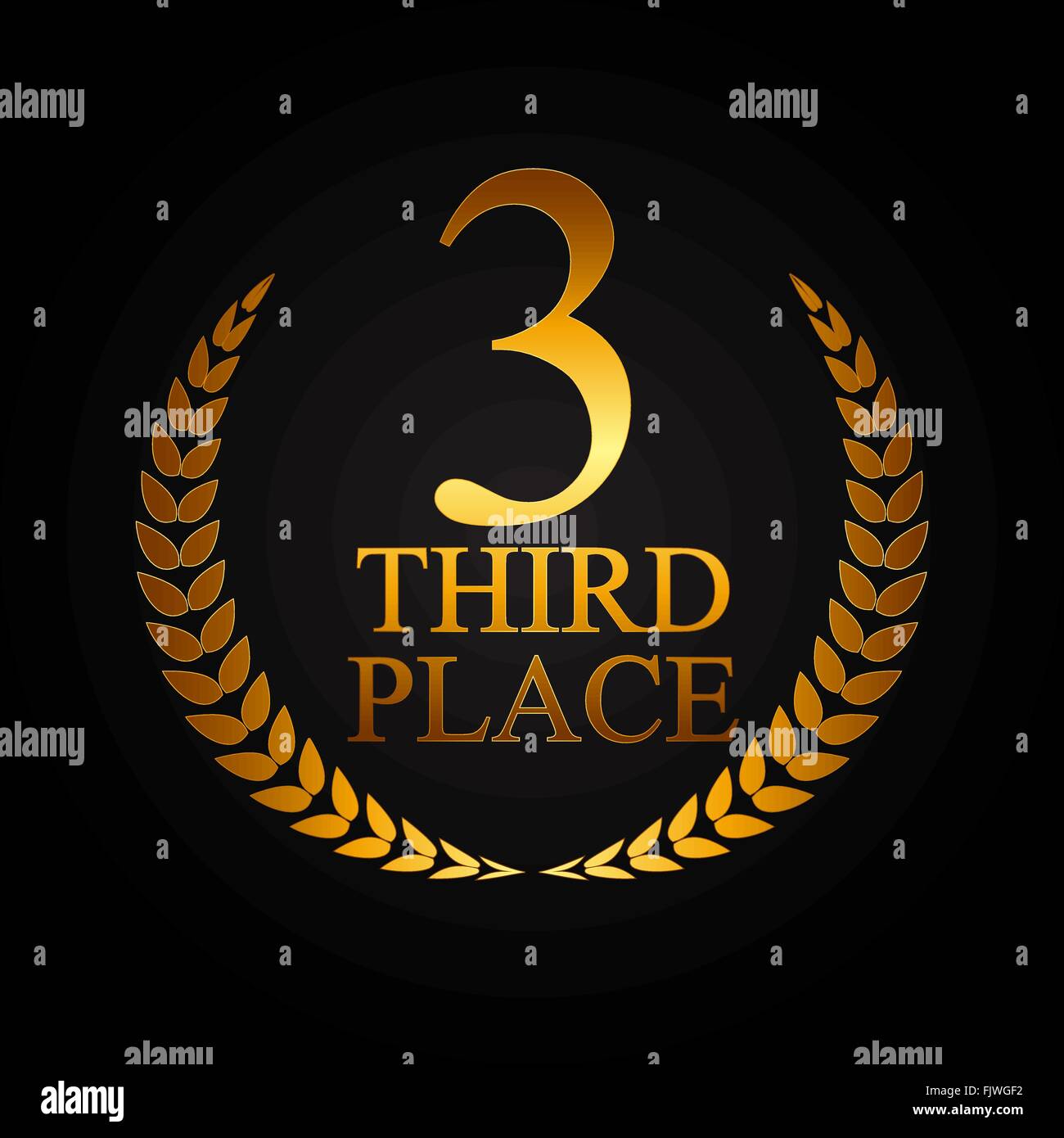 Third Place Laurel Design Label Vector Illustration Stock Vector Image ...