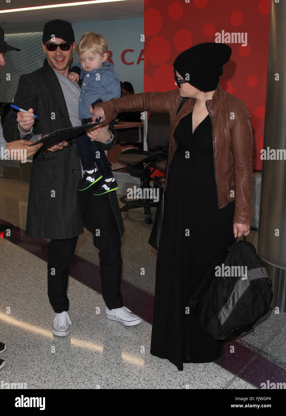 Ginnifer Goodwin, husband Josh Dallas, and their son Oliver arrive at ...